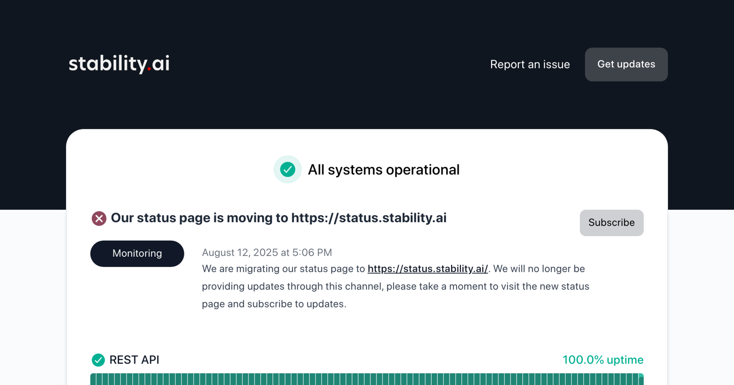 Stability AI Platform - Status